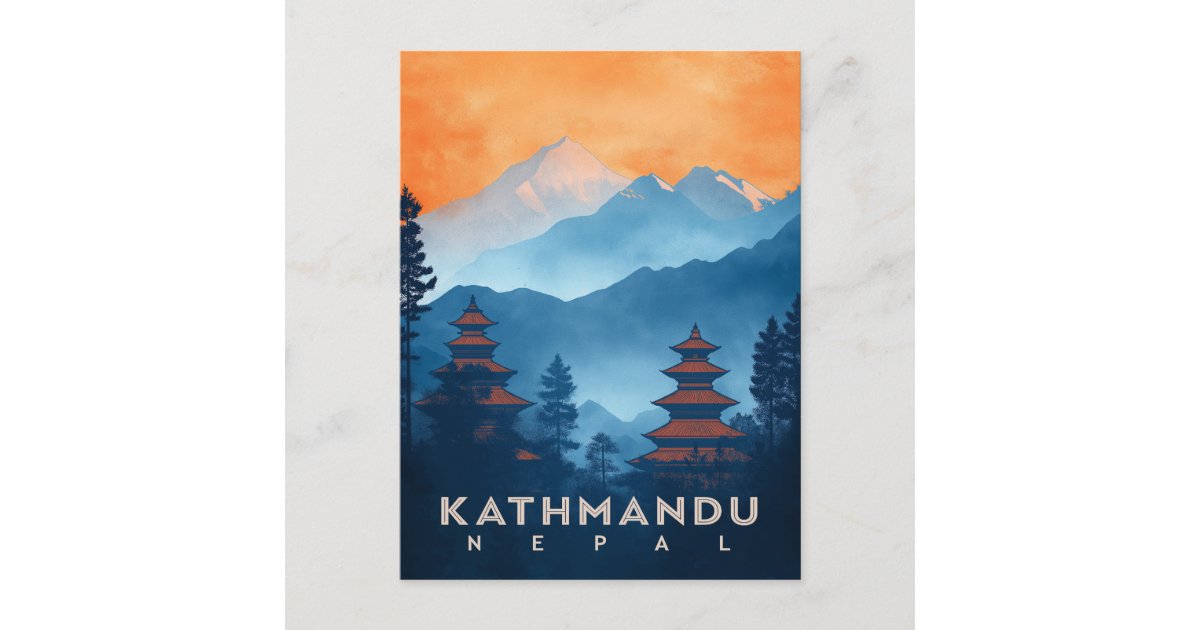 Vintage Kathmandu Temple Nepal Postcard | Zazzle
