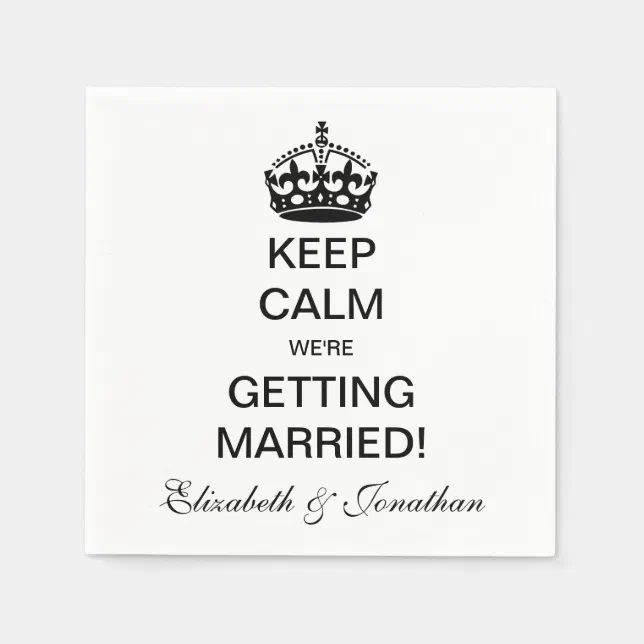 Vintage Keep Calm We're Getting Married! Napkins | Zazzle