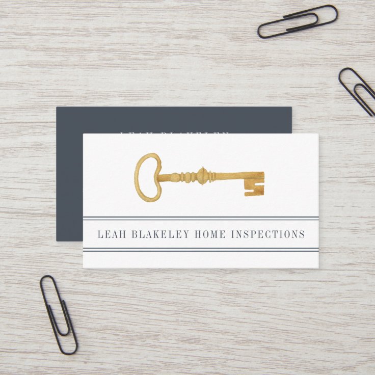 Vintage Key | Home Inspection Business Card | Zazzle