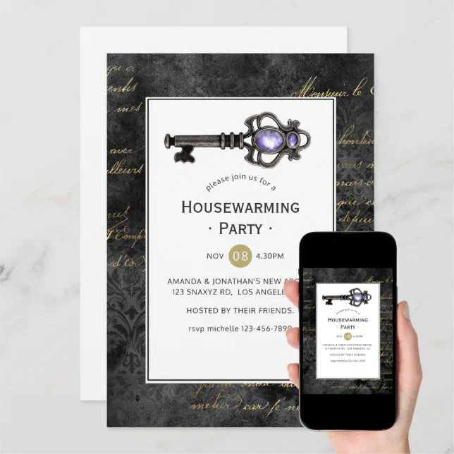 Vintage Key Housewarming Party Invitation | Zazzle
