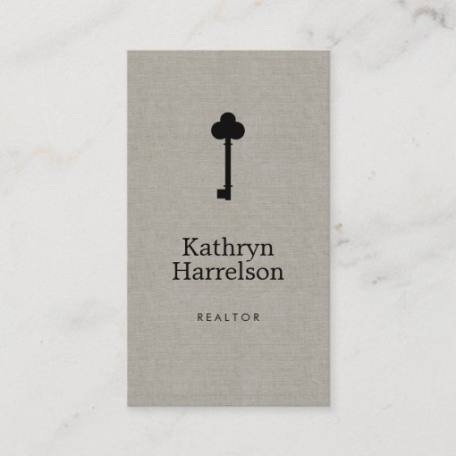 Vintage Key Realtor Real Estate Interior Designer Business Card | Zazzle