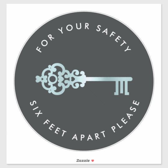 Vintage Key | Social Distancing Floor Marker Sticker | Zazzle
