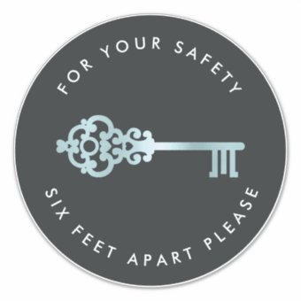 Vintage Key | Social Distancing Floor Marker Sticker | Zazzle