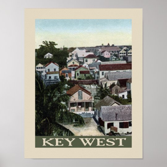Vintage Key West Houses Poster | Zazzle.com