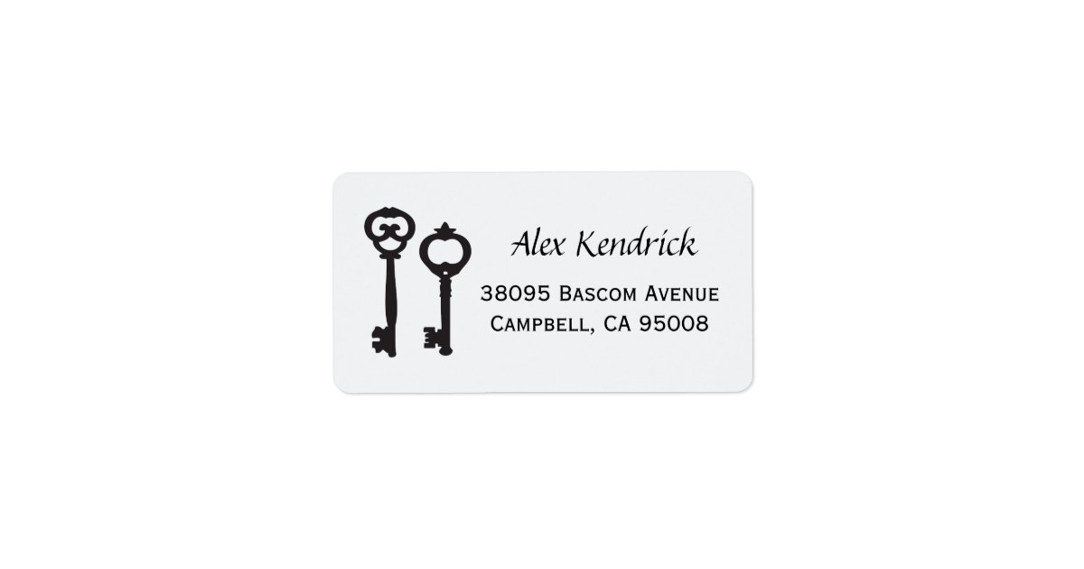 Vintage Keys Labels - White | Zazzle