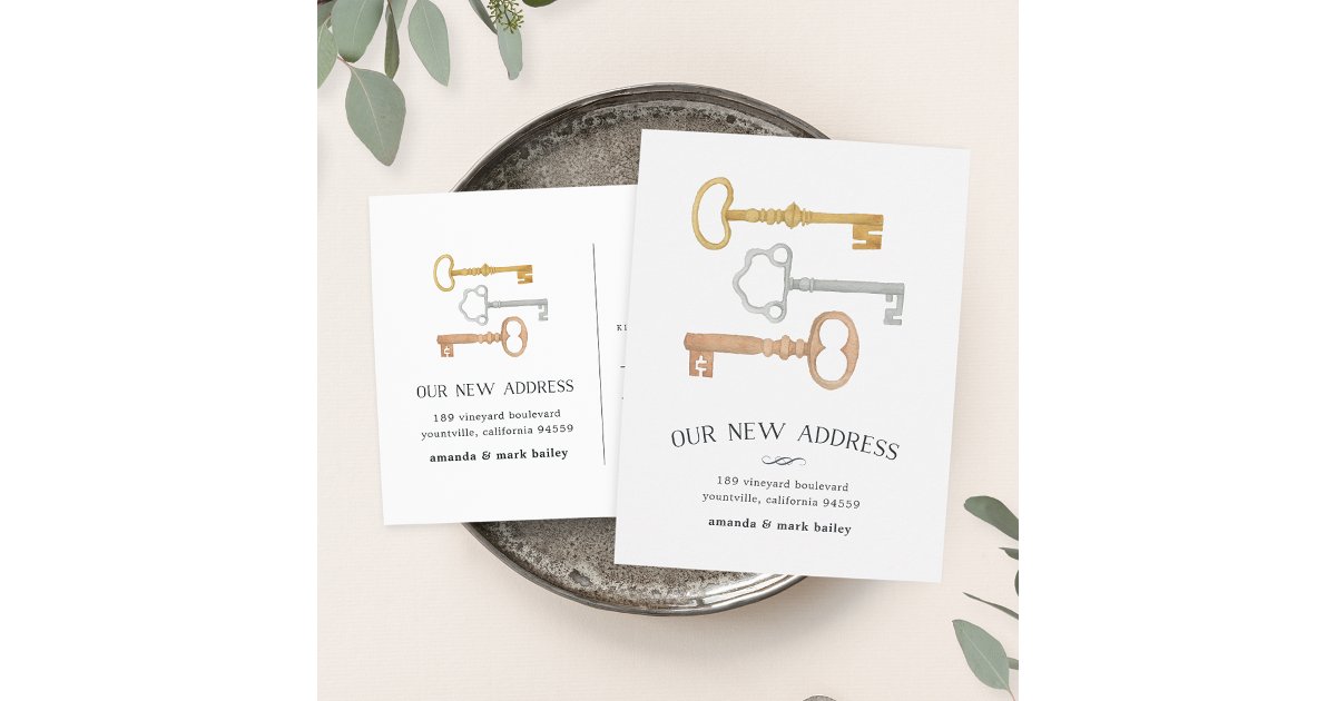 Vintage Keys | Moving Announcement | Zazzle