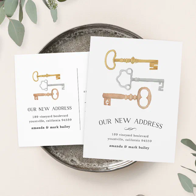 Vintage Keys | Moving Announcement | Zazzle