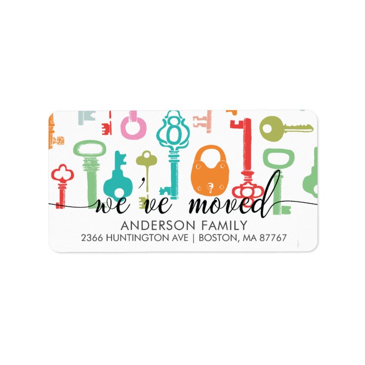 Vintage Keys | We've Moved Address Label | Zazzle