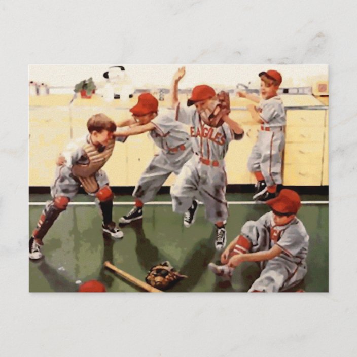 Vintage Kids Baseball Postcard | Zazzle.com