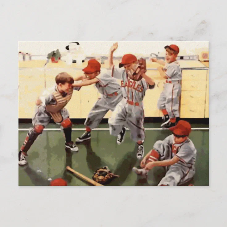 Vintage Kids Baseball Postcard | Zazzle