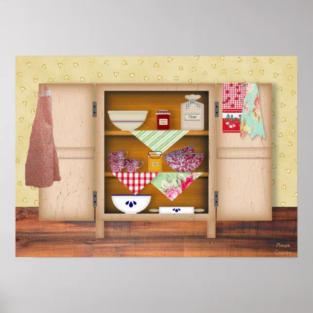 Vintage Kitchen Cupboard Poster | Zazzle