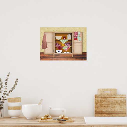 Vintage Kitchen Cupboard Poster | Zazzle