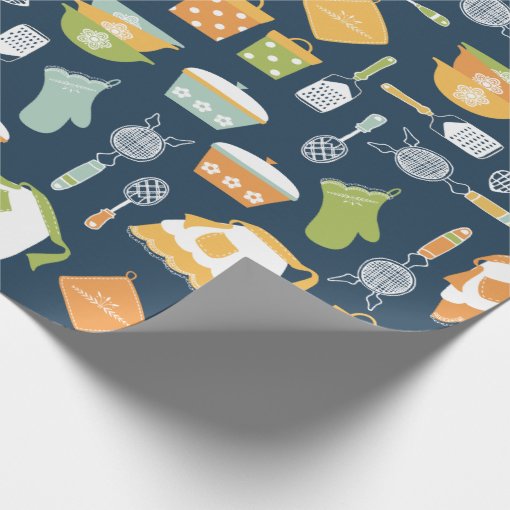 Vintage Kitchen Dishes Wrapping Paper | Zazzle