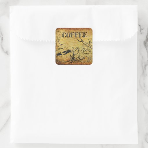 Vintage Kitchen Hot Coffee Cup Menu Sign Stickers | Zazzle