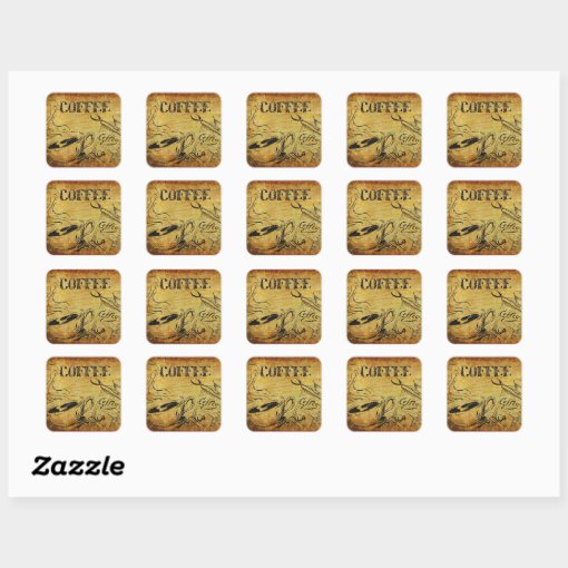 Vintage Kitchen Hot Coffee Cup Menu Sign Stickers | Zazzle