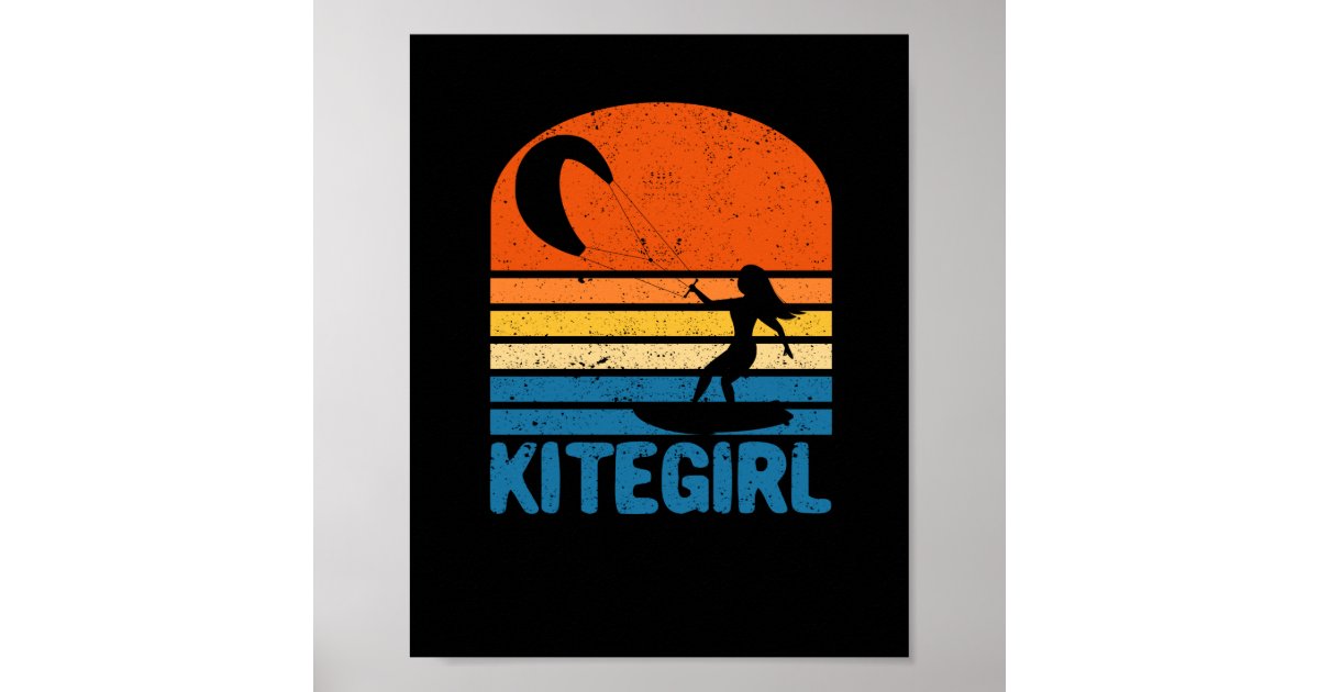 Vintage Kite Surfing Kiting Kiteboarding Kitesurf. Poster | Zazzle