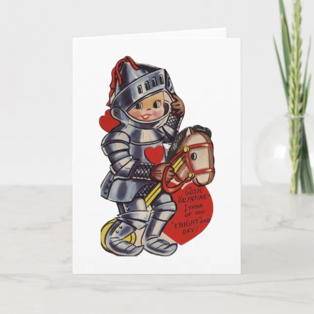 Vintage Knight Valentine Holiday Card | Zazzle