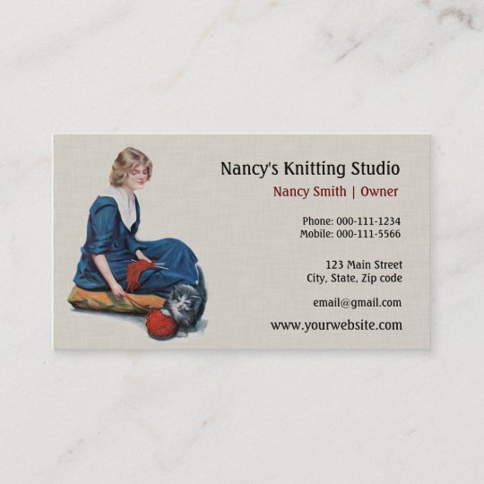 Learn to Knit Business Card Template | Zazzle.com