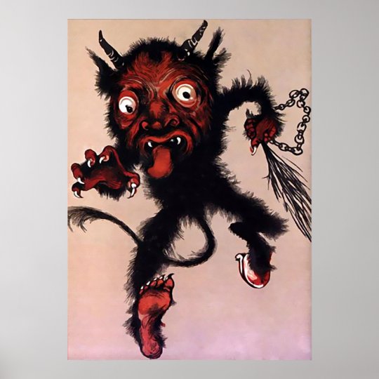 Vintage Krampus Art Poster | Zazzle.com
