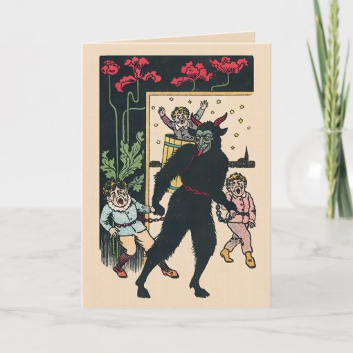 Vintage Krampus Christmas Card | Zazzle