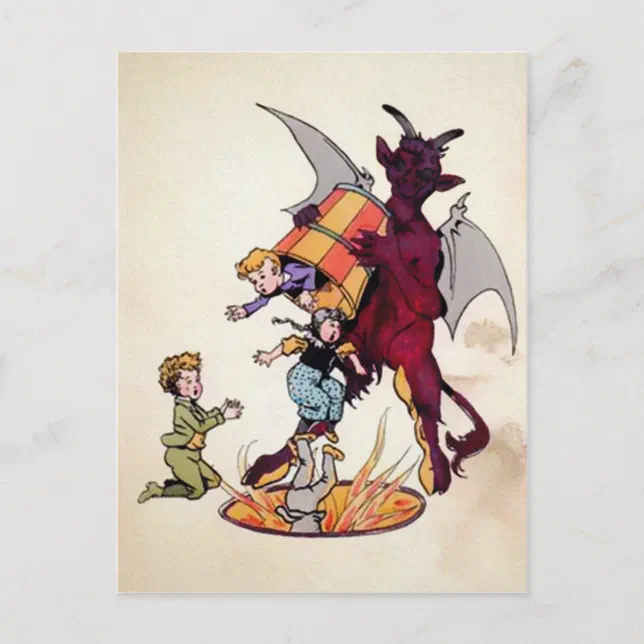 Vintage Krampus Devil Postcard | Zazzle
