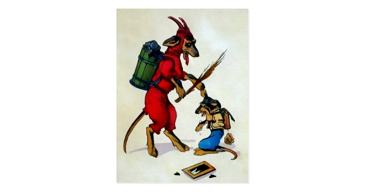 Vintage Krampus Dogs Postcard | Zazzle.com