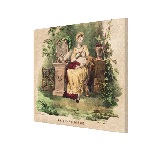 Vintage La Bonne Mere (The Good Mother), Restored Canvas Print | Zazzle