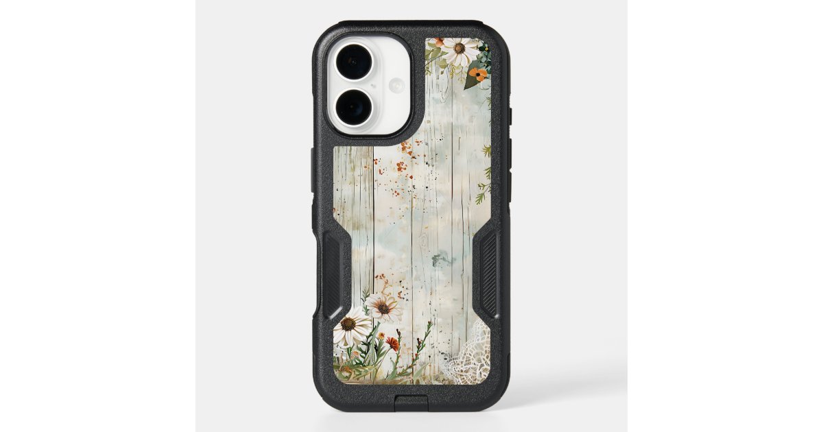 Vintage Lace & Daisies Rustic iPhone Case | Zazzle