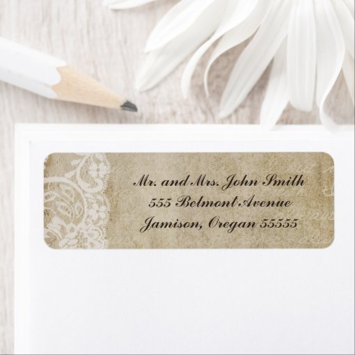 Vintage Lace Old World Return Address Labels | Zazzle