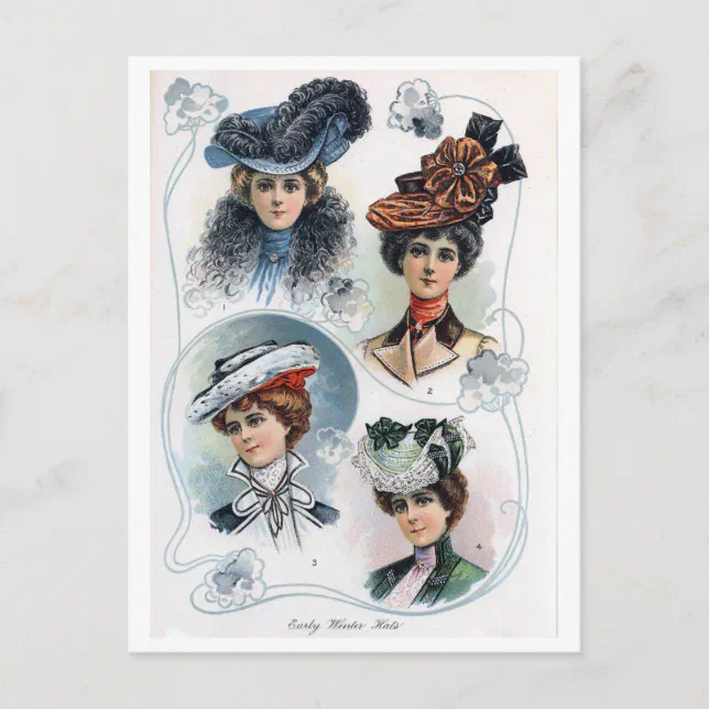 Vintage Ladies in Hats Postcard | Zazzle