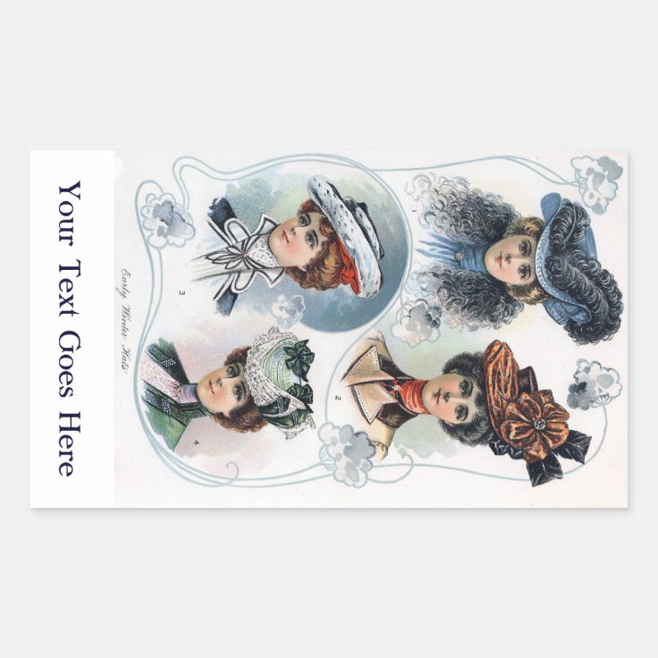 Vintage Ladies in Hats Stickers | Zazzle