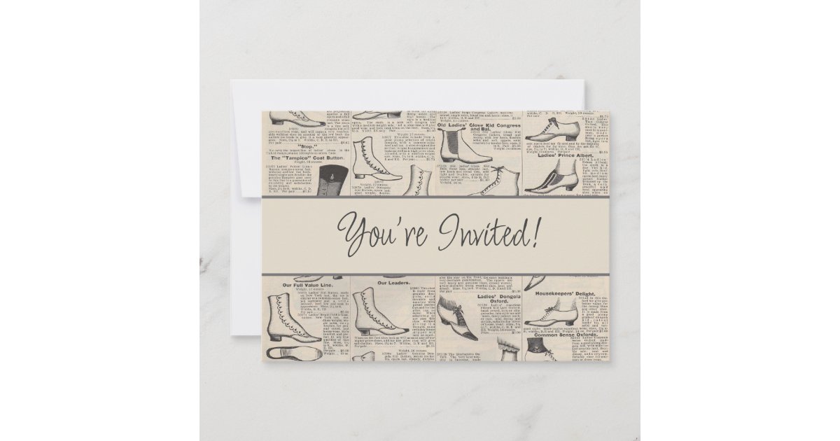 Vintage Ladies' Shoes Catalog - 1900s Fashion Invitation | Zazzle