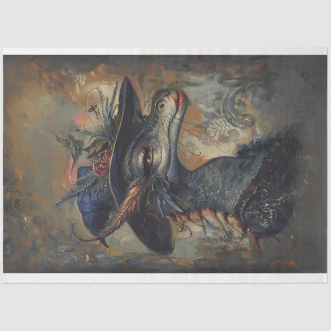 Vintage Lady Dragon Decoupage, Tissue Paper | Zazzle