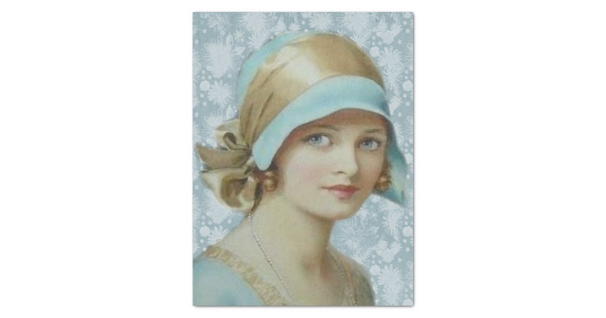 Vintage Lady Portrait Decoupage Tissue Paper | Zazzle