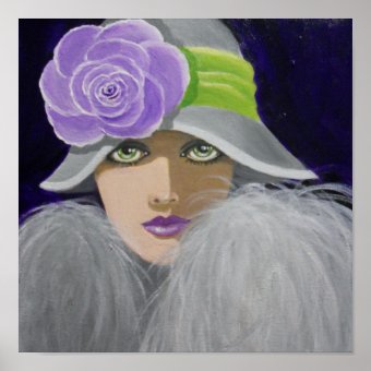 VINTAGE LADY POSTER | Zazzle