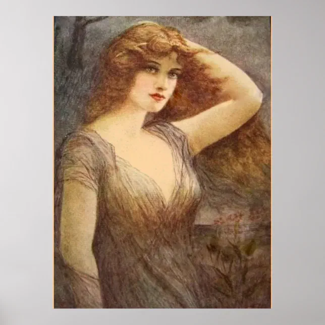 Vintage Lady Poster | Zazzle