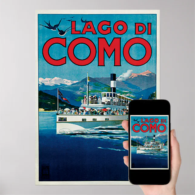 Vintage Lago di Como Travel Poster | Zazzle