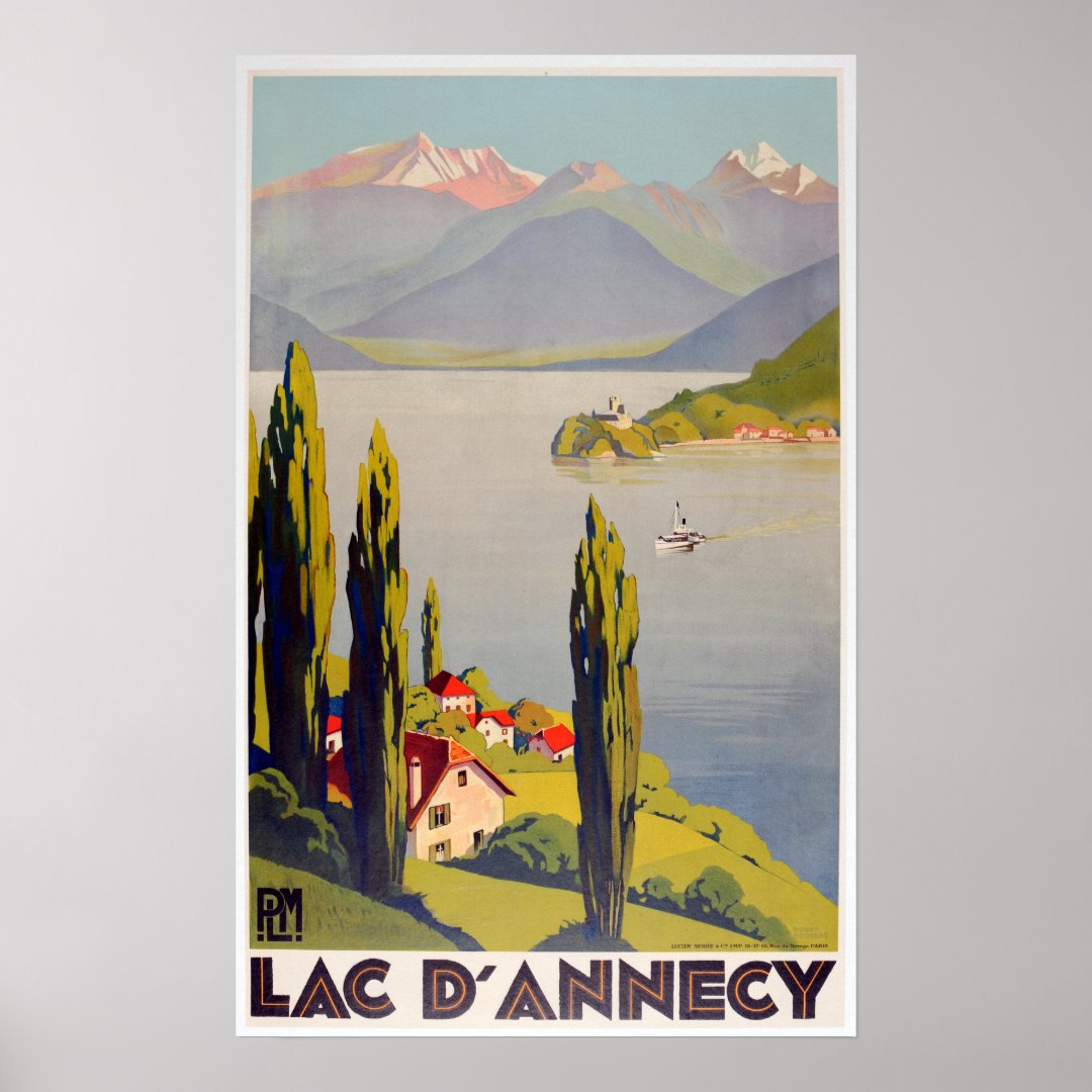 Vintage Lake Annecy France Travel Poster | Zazzle