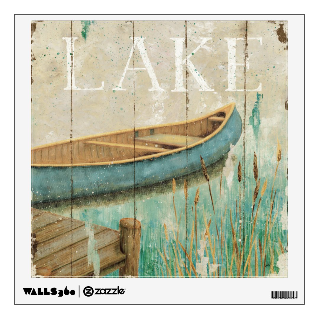 Vintage Lake Wall Decal | Zazzle