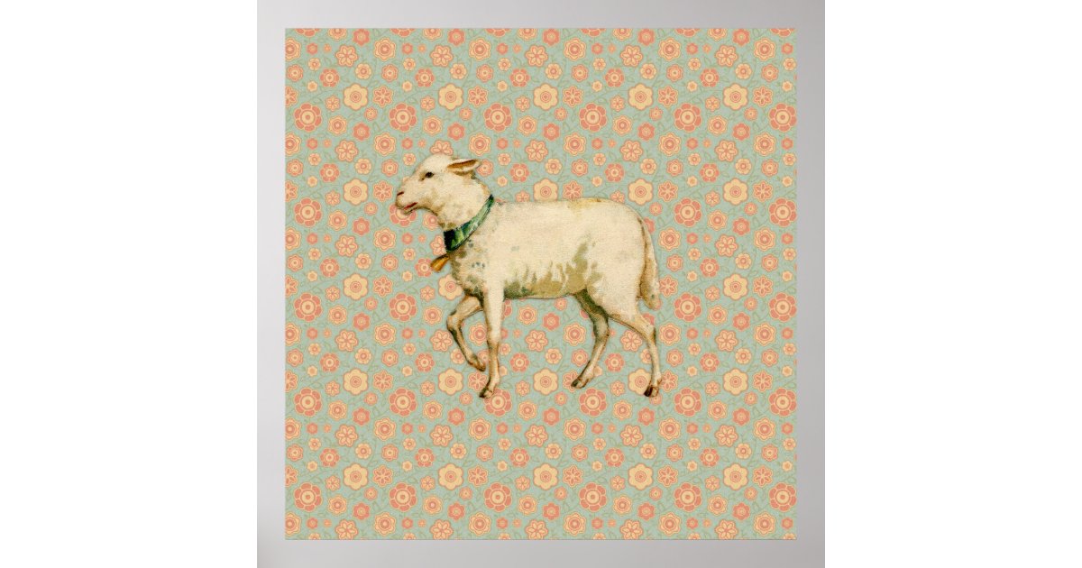 Vintage Lamb Art Poster | Zazzle