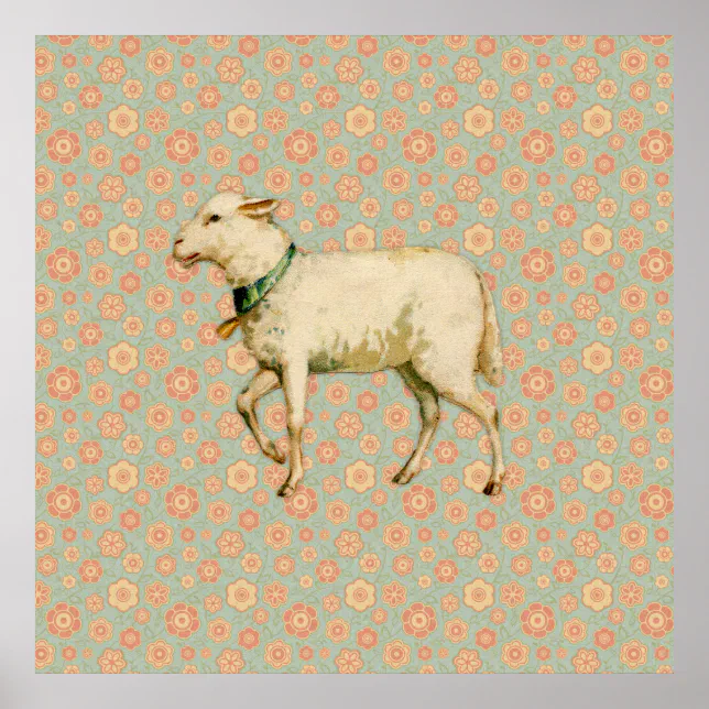 Vintage Lamb Art Poster | Zazzle