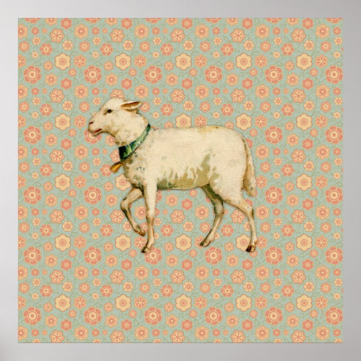 Vintage Lamb Art Poster | Zazzle.com