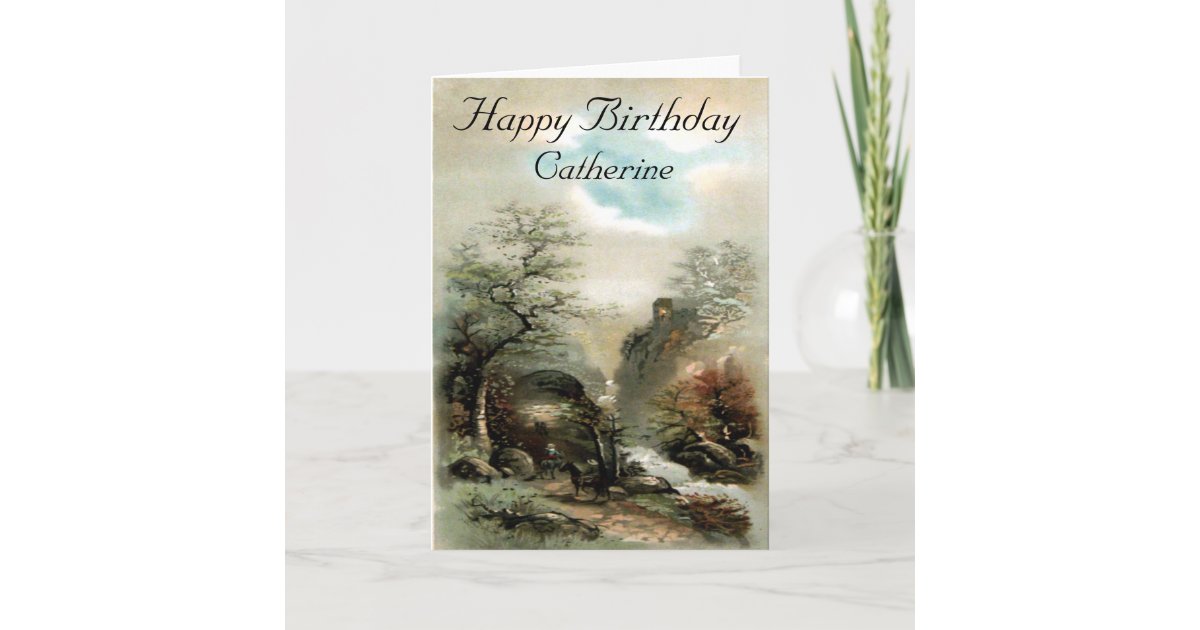 Vintage Landscape Birthday Card | Zazzle