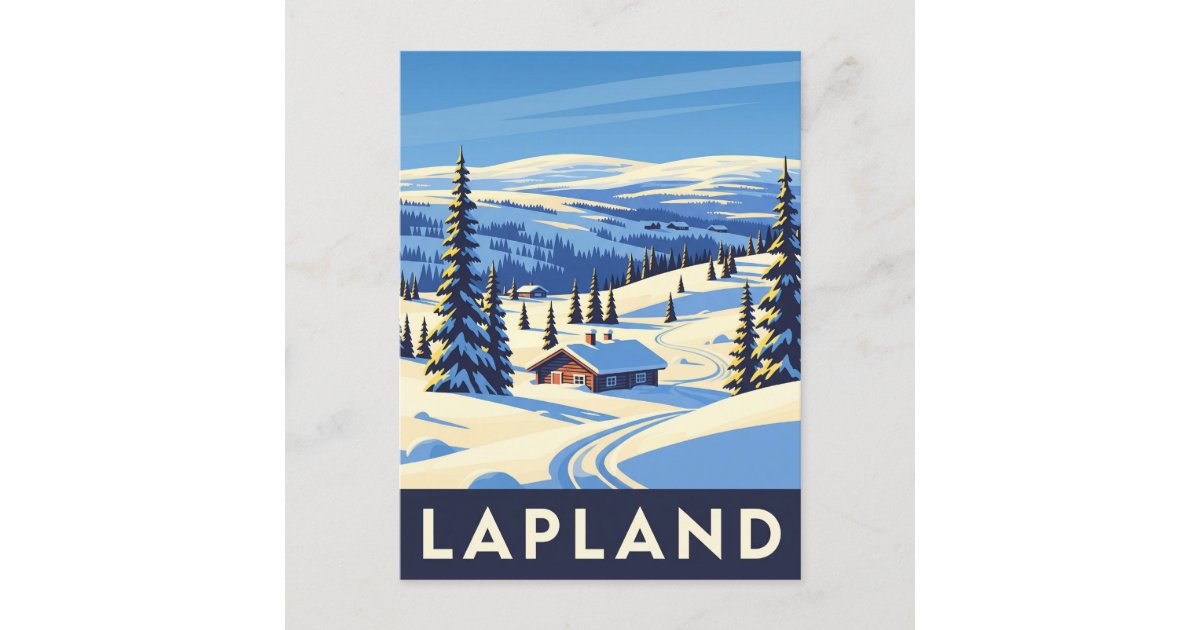 Vintage Lapland Finland Travel Postcard | Zazzle