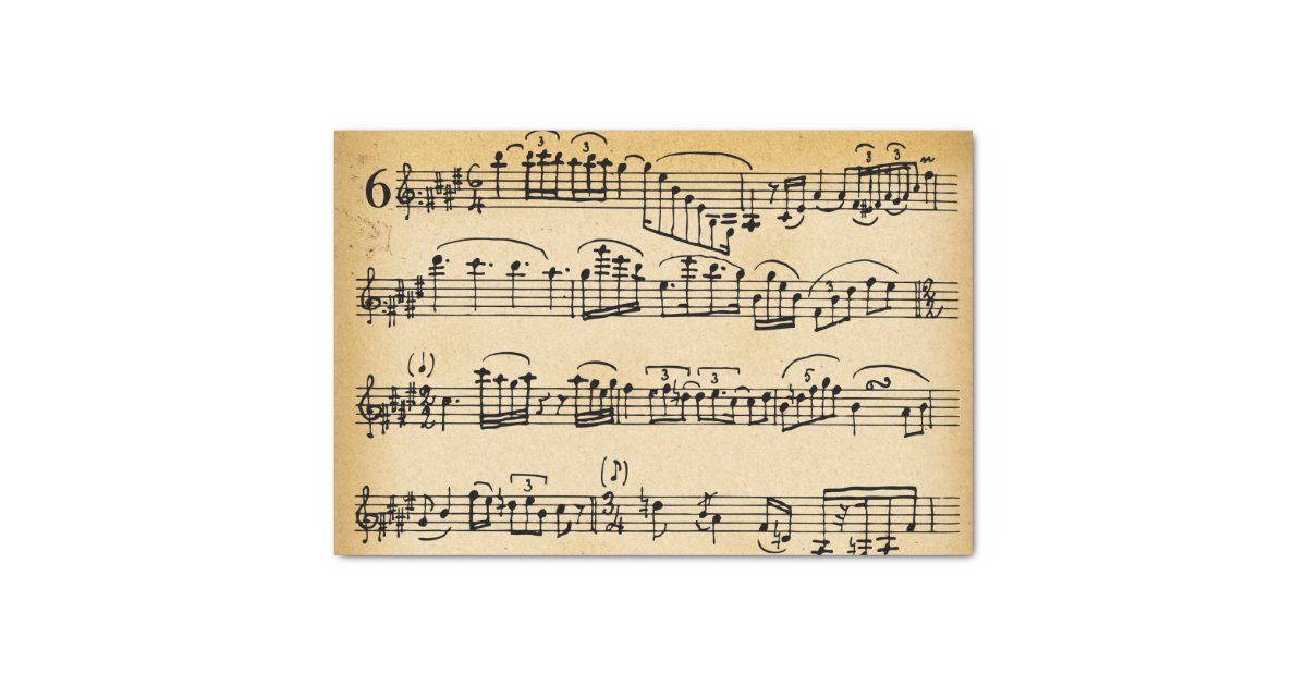 Vintage Large Music Notes Sheet Decoupage | Zazzle