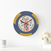 Vintage Las Vegas Poker Chip Modern Acryllic Clock | Zazzle