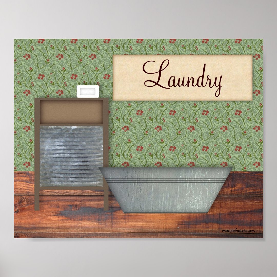 Vintage Laundry Print | Zazzle