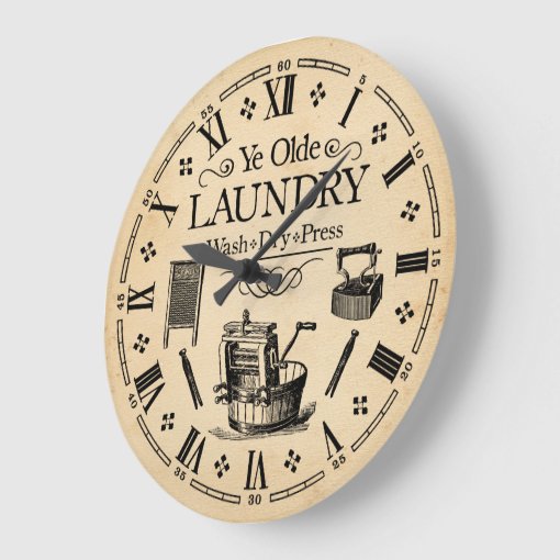 Vintage Laundry Room Clock | Zazzle