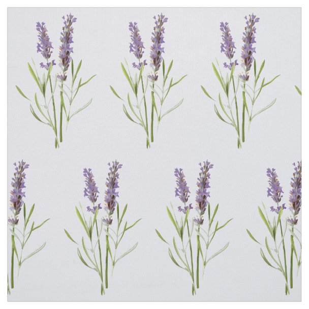 Vintage Lavender flowers in light lavender color Fabric | Zazzle