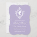 Vintage Lavender Regency Lady Crest Bridal Shower Invitation | Zazzle